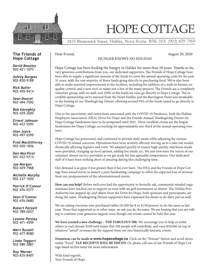 Hope Cottage | Feeding people in Halifax Nova Scotia